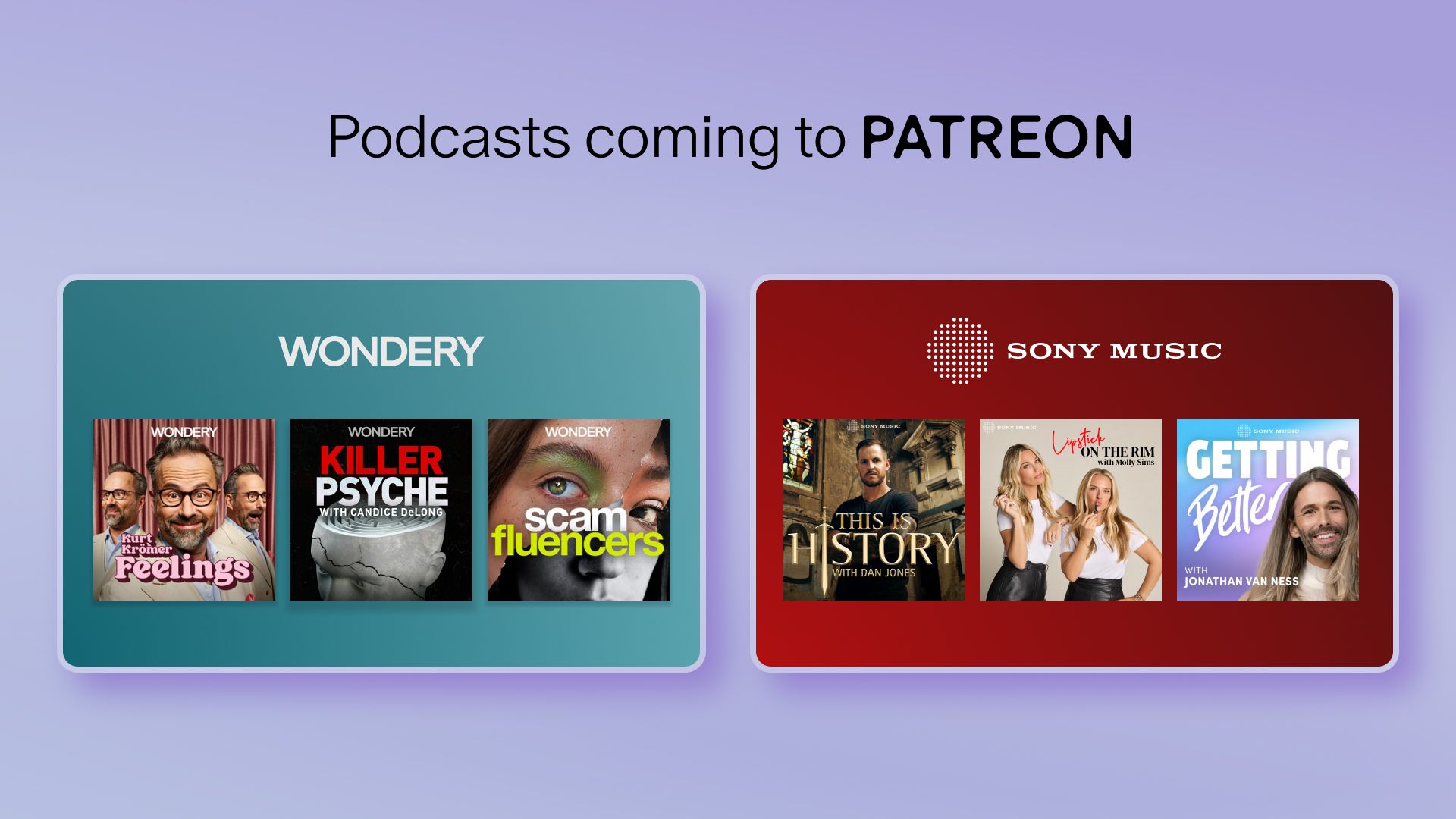 Patreon kicks off network program with Sony Music + Wondery